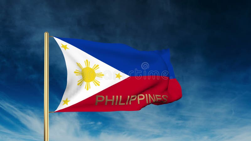 Philippines Flag Slider Style with Title. Waving Stock Footage - Video ...