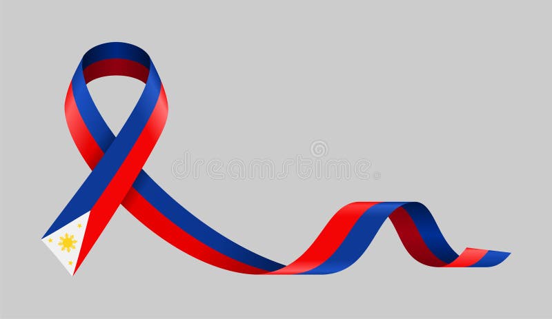 Philippines Flag Stripe Ribbon Wavy Background Layout. Vector ...