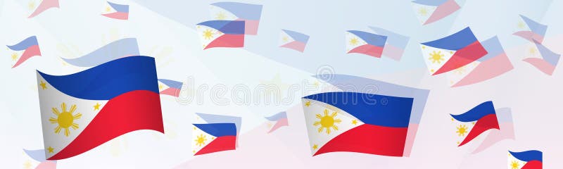 Philippines Flag-themed Abstract Design on a Banner. Abstract ...