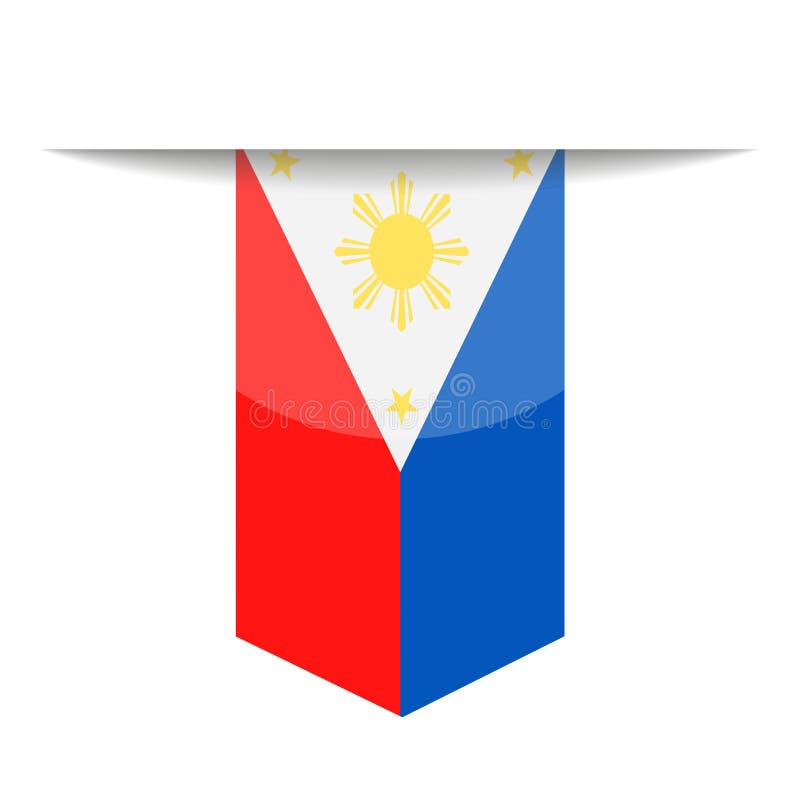 Philippines Flag Vector Bookmark Icon Stock Illustration - Illustration ...