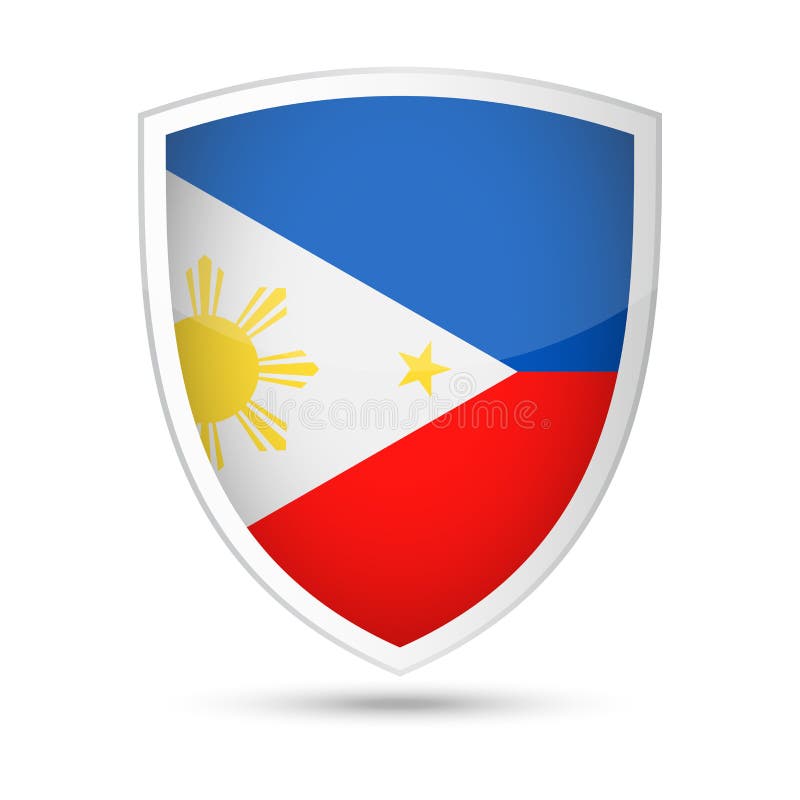 Philippines Flag Vector Shield Icon Stock Illustration - Illustration ...