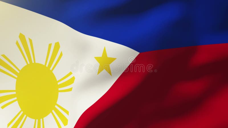 Philippines Flag Waving in the Wind. Looping Sun Stock Video - Video of ...