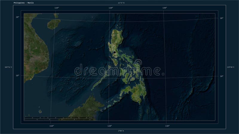 Philippines Highlighted - Composition. High-res Satellite Stock ...