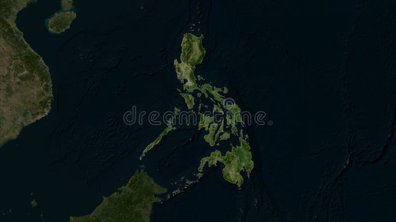 Philippines Highlighted. Low-res Satellite Stock Illustration ...