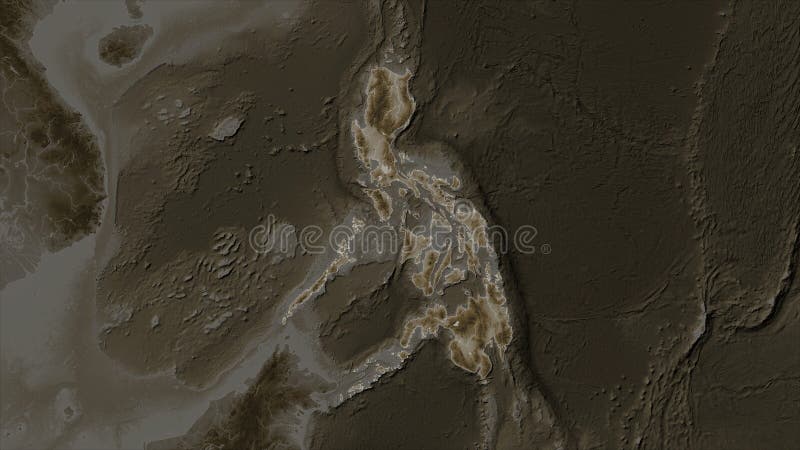 Philippines Highlighted. Sepia Stock Illustration - Illustration of ...