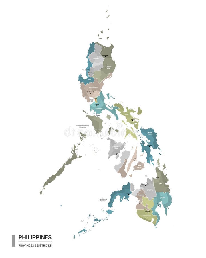 Philippines Higt Detailed Map with Subdivisions. Administrative Map of ...