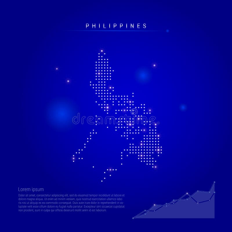 Philippines Map Glowing Purple Neon Lamp Sign Stock Illustration ...
