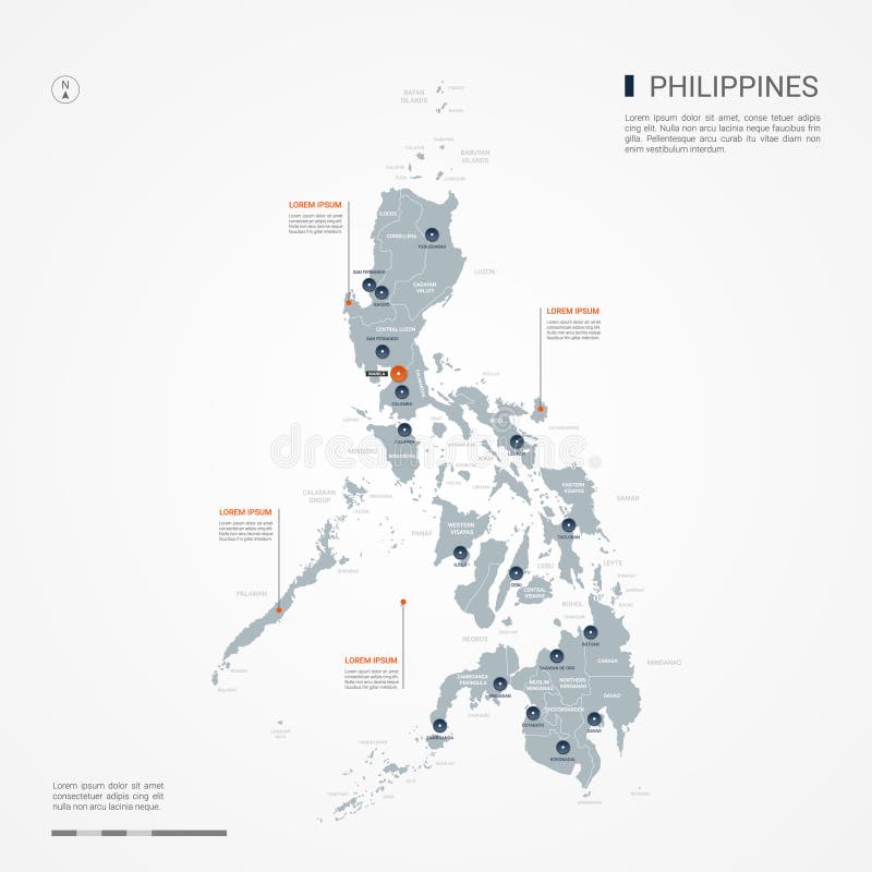 Philippines Infographic Map Vector Illustration. Stock Vector ...