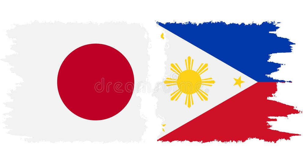 Philippines and Japan Grunge Flags Connection Vector Stock Vector ...