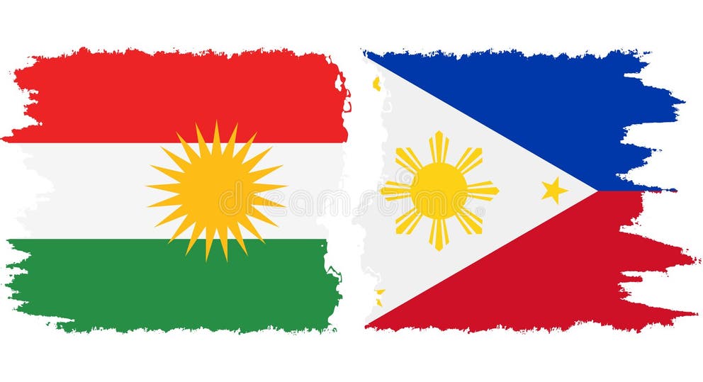 Philippines and Kurdistan Grunge Flags Connection Vector Stock Vector ...