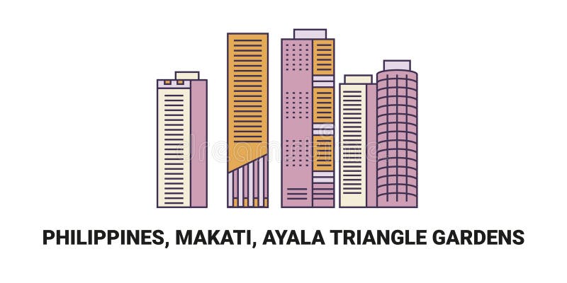Philippines, Makati, Ayala Triangle Gardens Travel Landmark Vector ... Philippines, Makati, Ayala Triangle Gardens Travel Landmark Vector ...