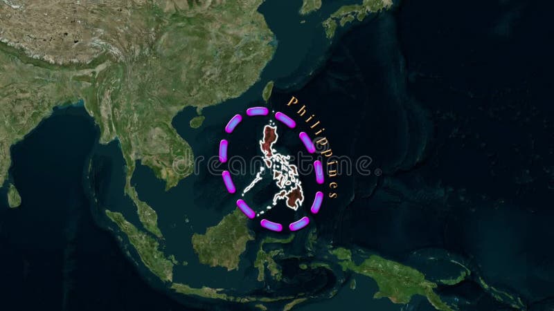 Philippines Animated Map with Alpha Channel. Stock Video - Video of ...