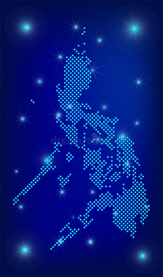 Philippines Map in Blue. Dotted Map. Dots Philippines Map with ...