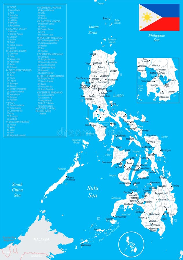 Philippines Map - Detailed Vector Illustration Stock Illustration ...