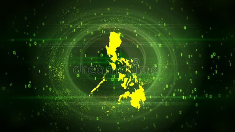 Philippines Map on Digital Background Stock Illustration - Illustration ...