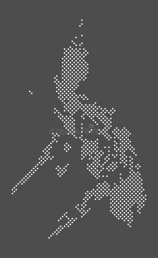Philippines Map Dot on Gray Background. Dotted Map Republic of ...