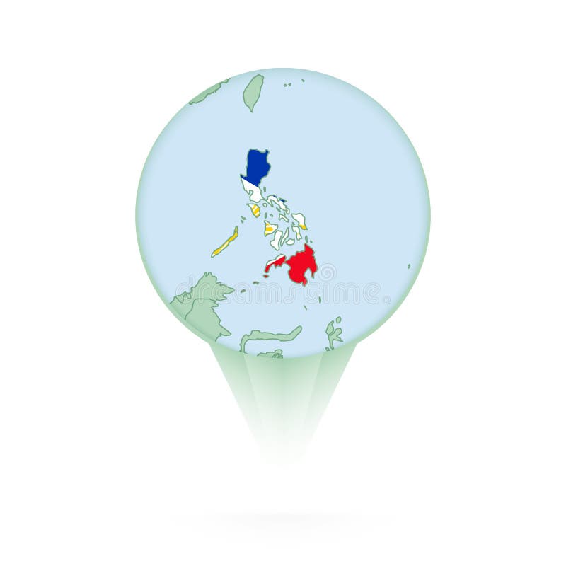 Philippines Map, Stylish Location Icon with Philippines Map and Flag ...