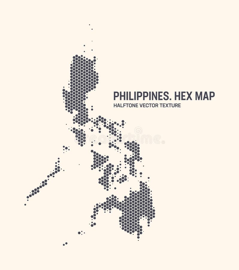 Philippines Map Vector Hexagonal Half Tone Pattern Isolated on Light ...