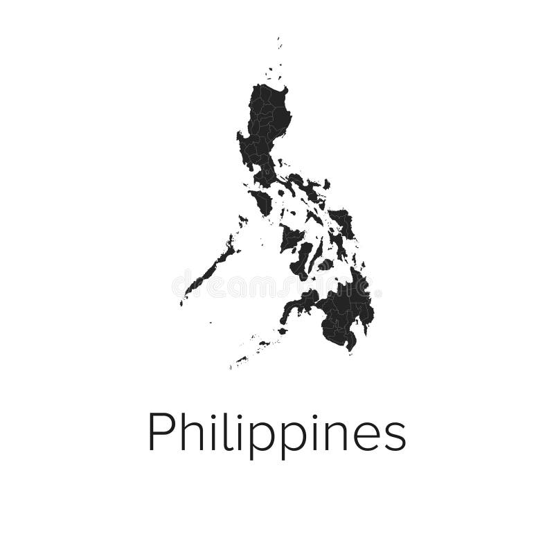 Philippines Map Vector Illustration - Silhouette, Outline, Philippines ...