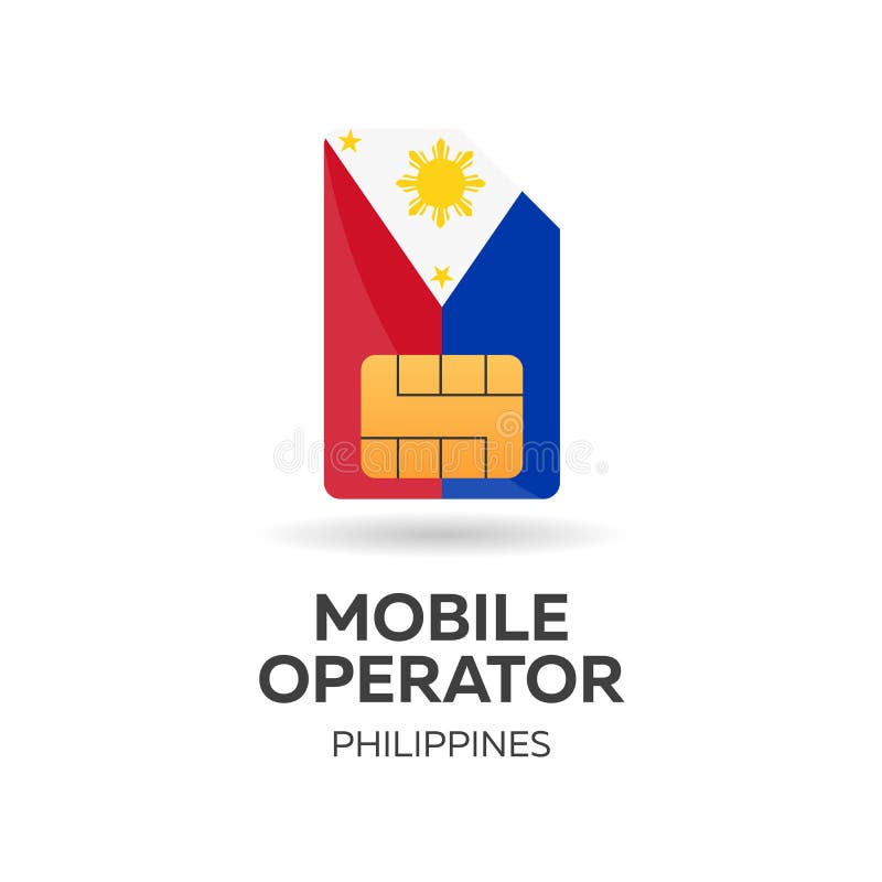 Philippines Mobile Operator. SIM Card with Flag. Vector Illustration ...
