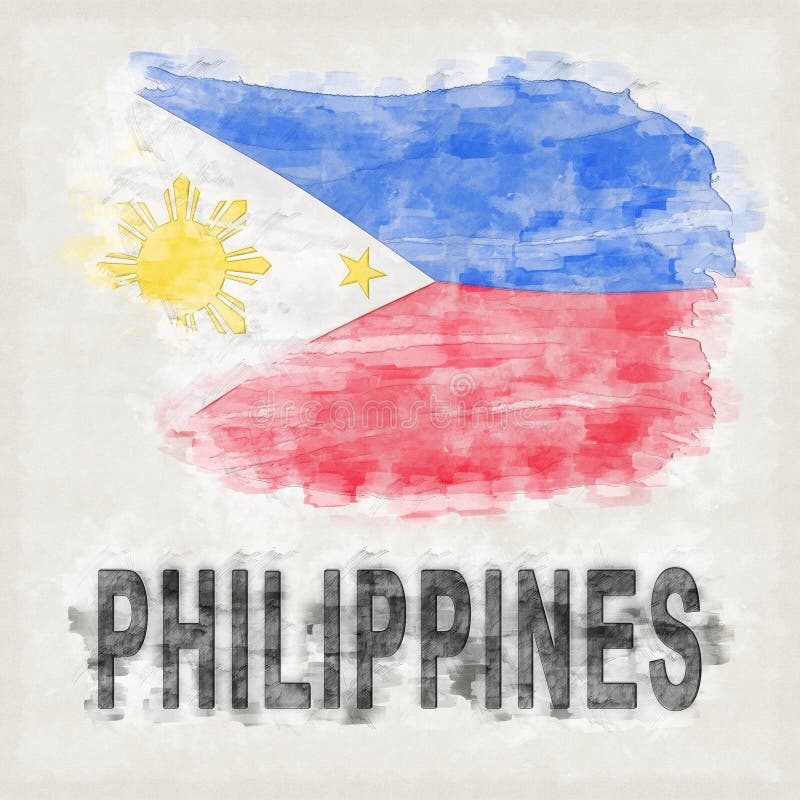 Philippines National Colors with Country Name Stock Illustration ...