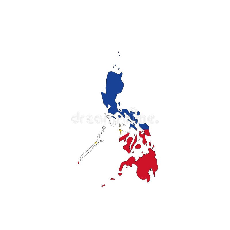 Philippines National Flag in a Shape of Country Map Stock Vector ...