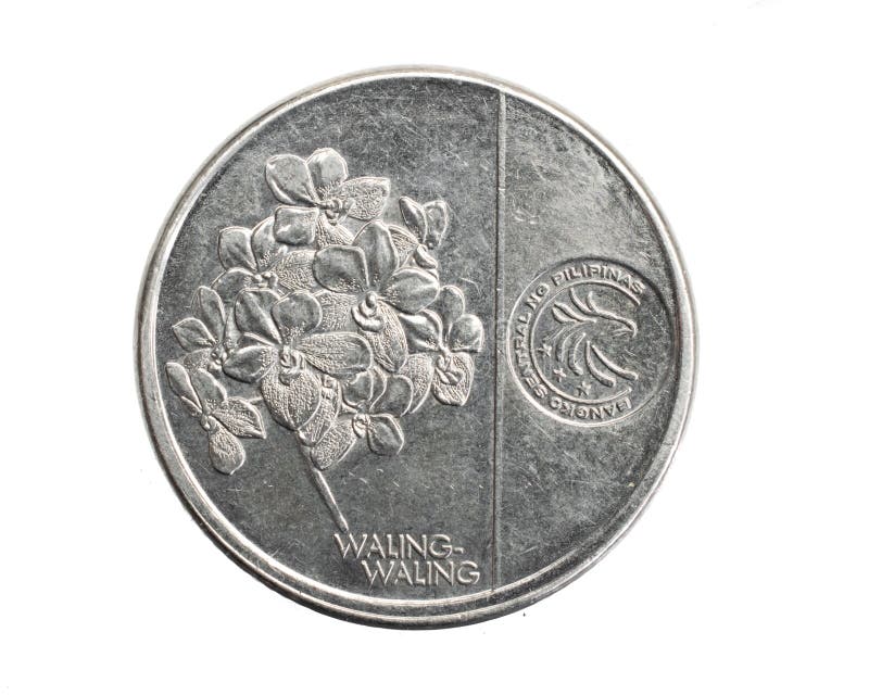 Philippines One Piso Coin on White Isolated Background Stock Image ...