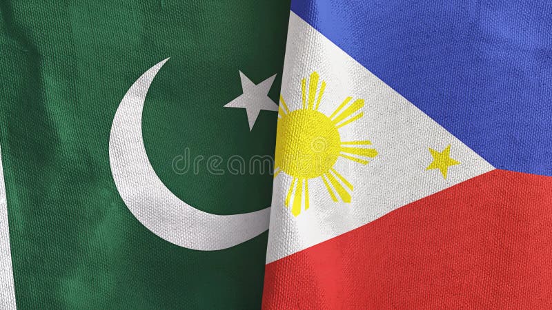 Philippines and Pakistan Two Flags Textile Cloth, Fabric Texture Stock ...
