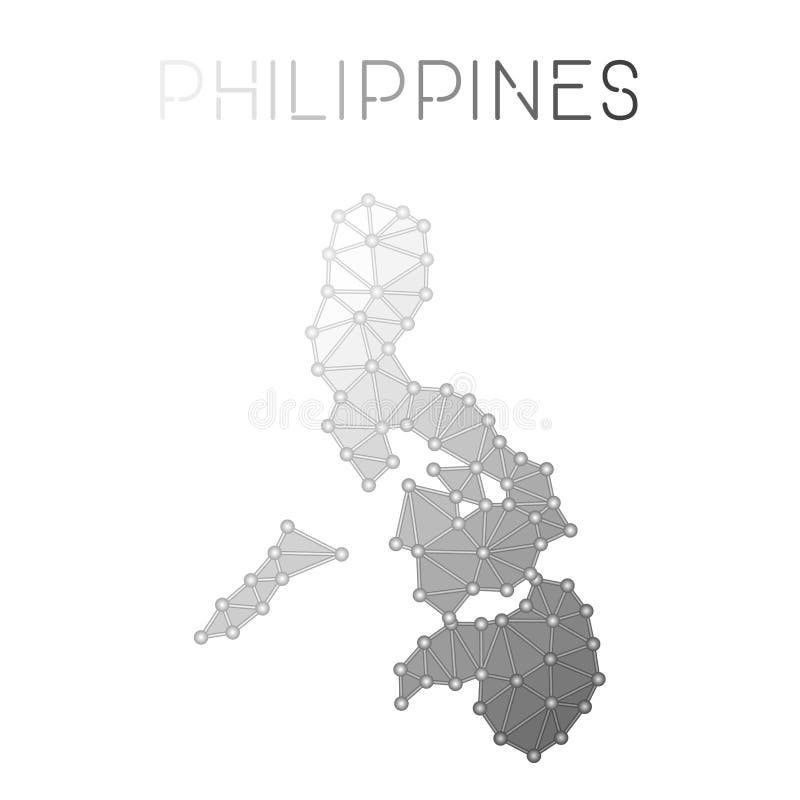 Philippines geometric map. stock vector. Illustration of destination ...
