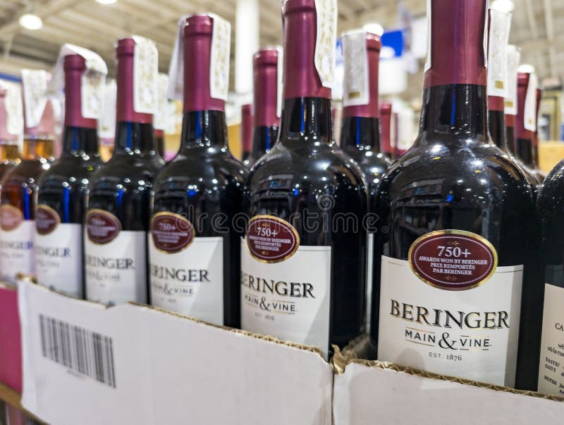 Philippines - Multiple Bottles of Beringer Red Wine, with Labels Facing ...