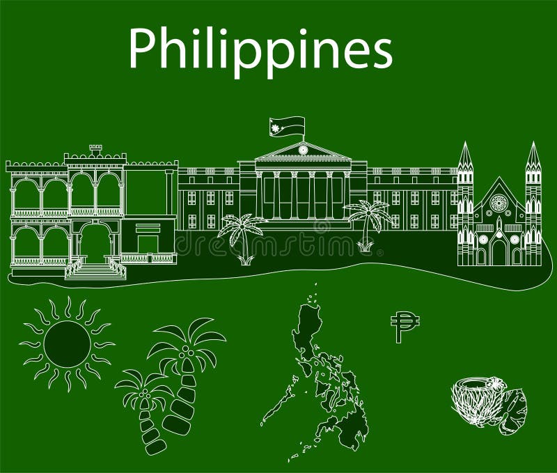 The Philippines Set 2 Green Stock Vector - Illustration of sight ...