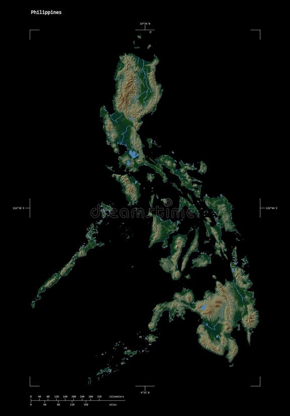 Philippines Shape on Black. Physical Stock Illustration - Illustration ...