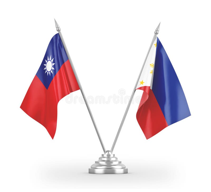 Philippines and Taiwan Two Flags Textile Cloth, Fabric Texture Stock ...