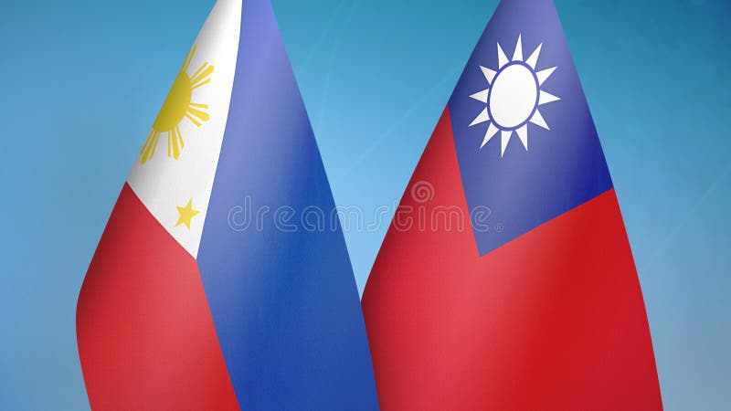 Philippines and Taiwan Flags Together Paper Texture Illustration Stock ...