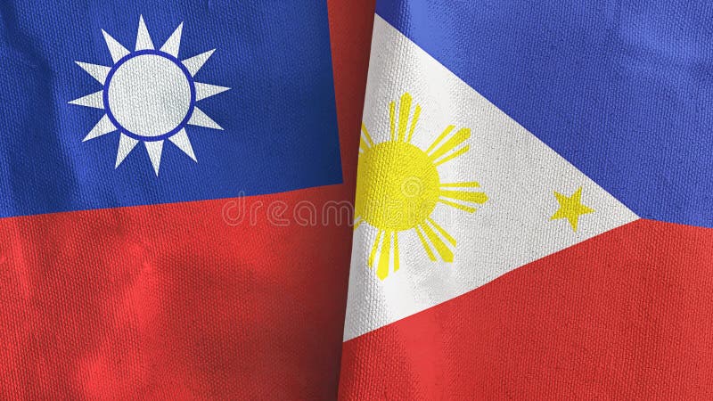 Philippines and Taiwan Realistic Flag – Fabric Texture Illustration ...