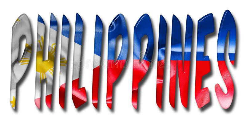Philippines Word with Flag Texture Stock Illustration - Illustration of ...