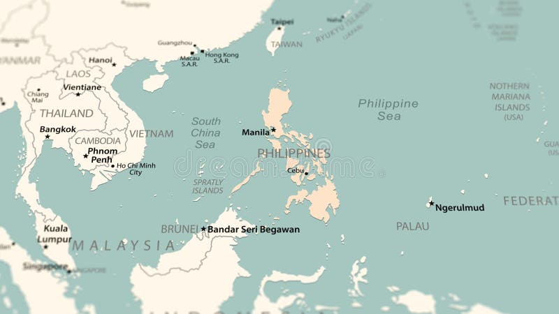 Philippines on the World Map Stock Photo - Image of technology ...