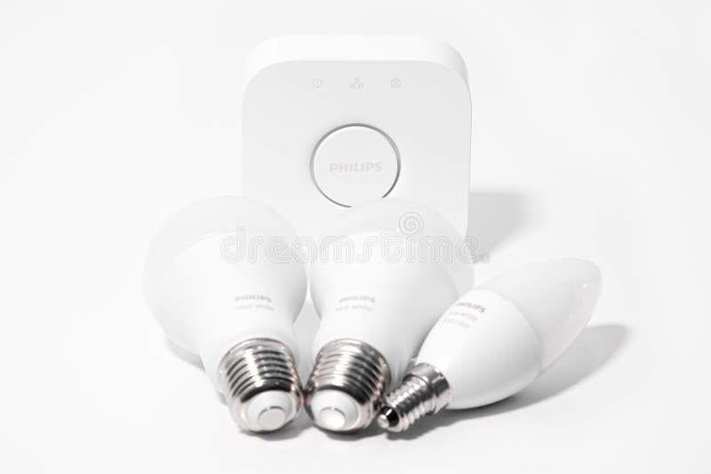 Philips Hue Smart Bulbs Lamps and Bridge Editorial Image - Image of ...