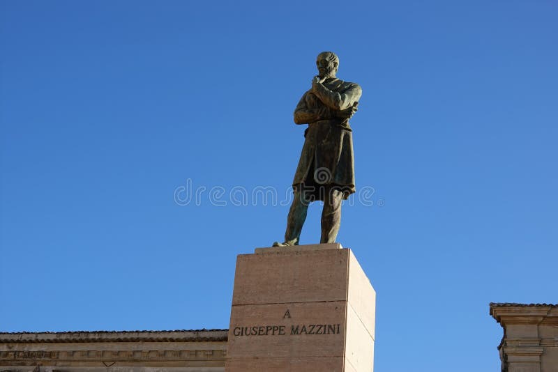 Mazzini Statue in Carrara, Tuscany, Italy Stock Image - Image of friend ...