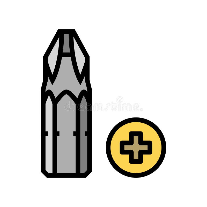 Phillips Head Screwdriver Bit Color Icon Vector Illustration Stock ...