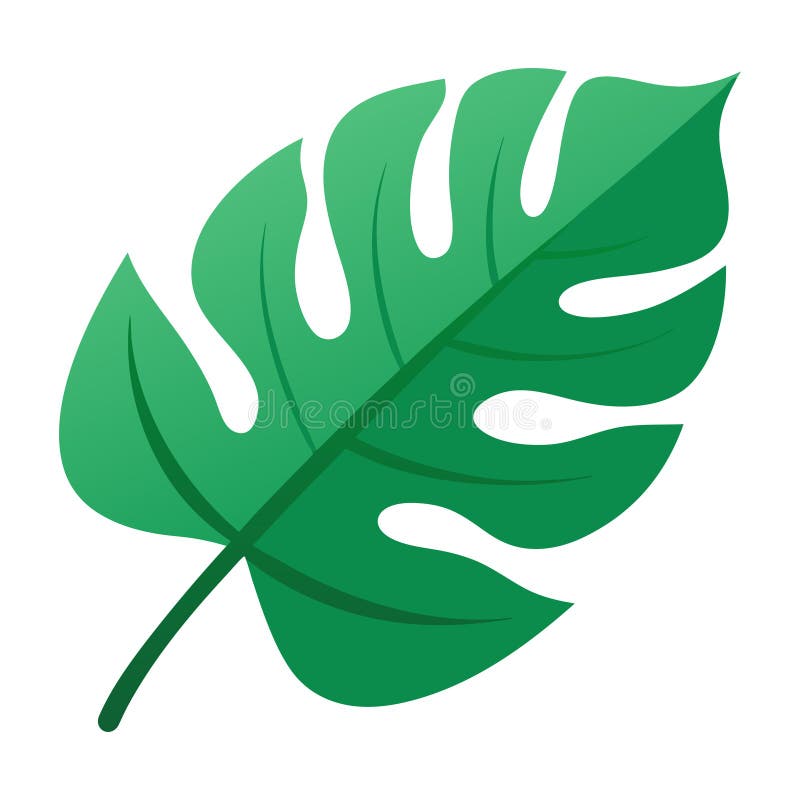 Philodendron Tropical Leaf. Monstera Color Icon Flat Style Isolated ...