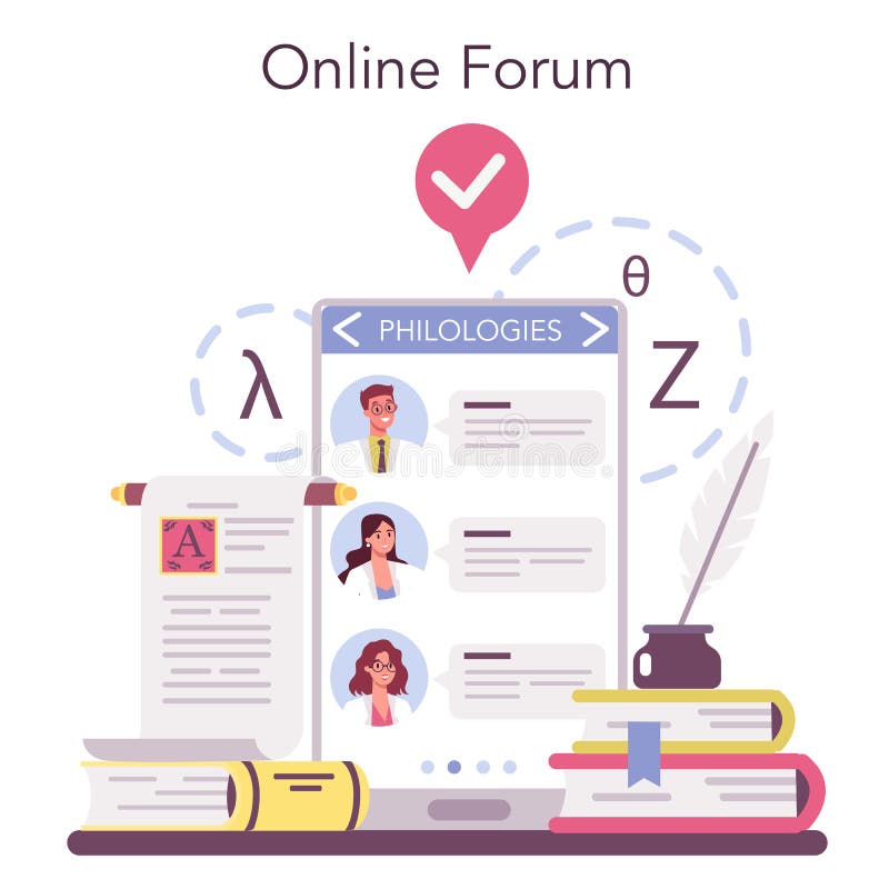 Philologist Online Service or Platform. Professional Scientist Stock ...