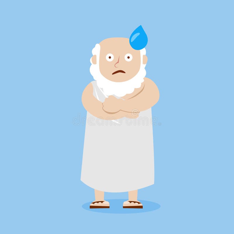 Classic Greek Philosopher in Cartoon Style. Vector Illustration. Stock ...