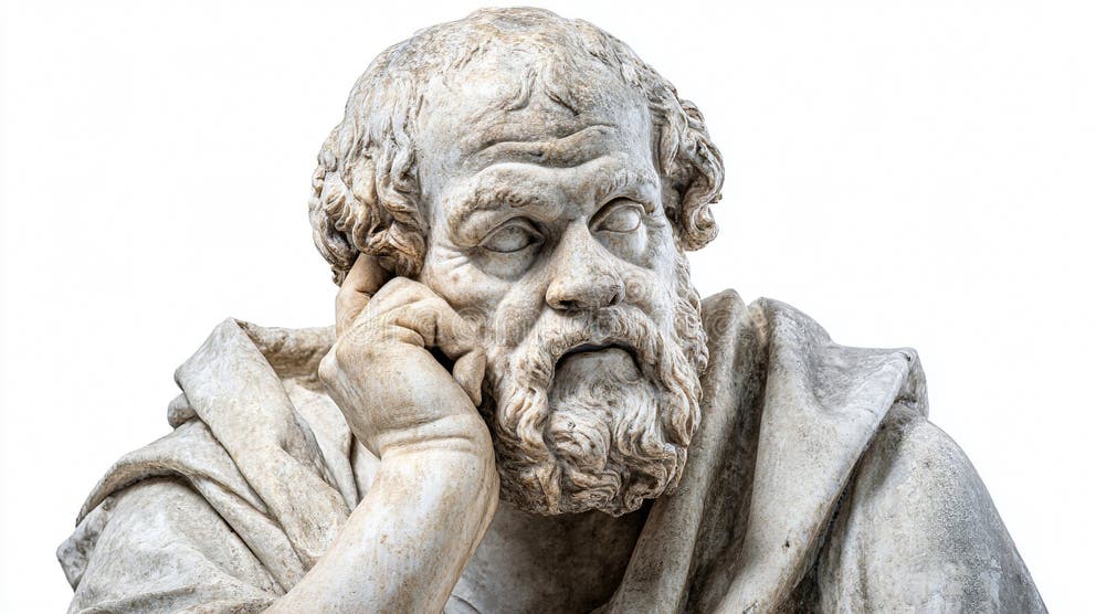 Philosopher Marble Statue Isolated on White Background for Artistic ...