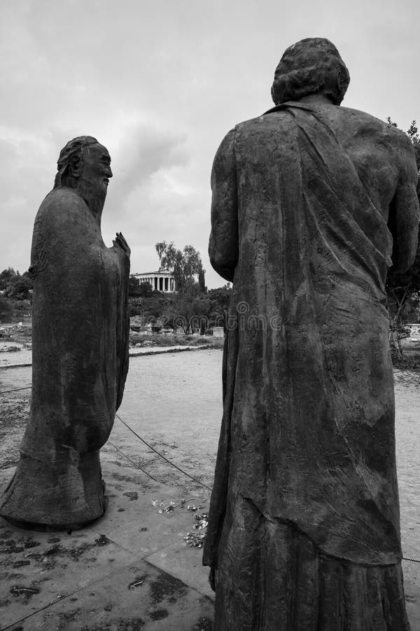 Ancient Philosopher Statue Dramatic Lighting Stock Photos - Free ...