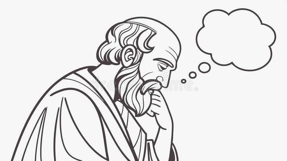 Philosopher Thinking, Wisdom, Knowledge, and Contemplation Vector Design Generative AI Stock ...