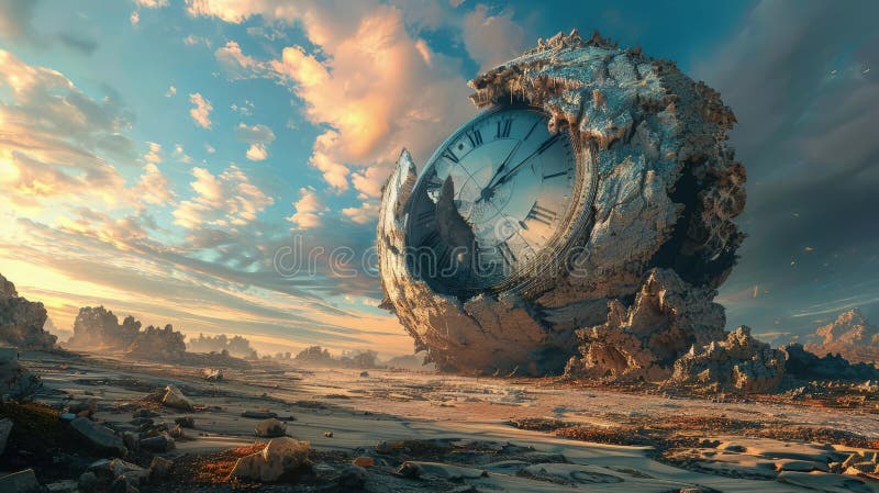 Philosophical Concept of Time: Abstract Clock Design Merging into ...