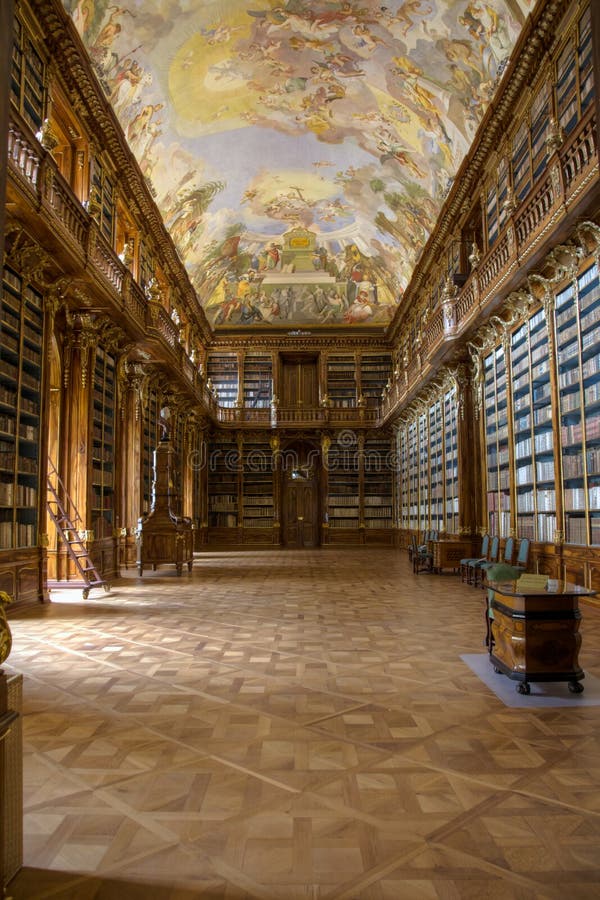 Prague-baroque library stock photo. Image of fresco, memorial - 4910940