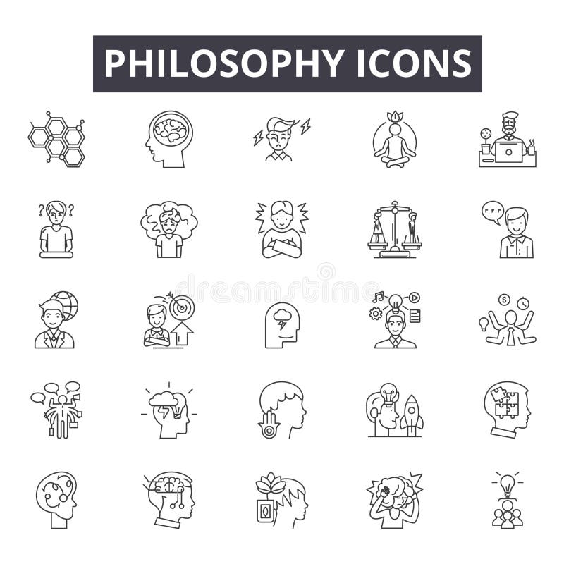 Philosophy Line Icons, Signs, Vector Set, Linear Concept, Outline ...