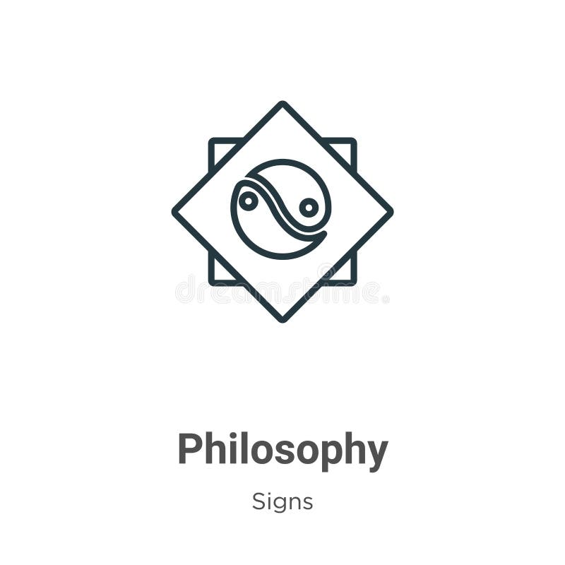 Outline Philosophy Vector Icon. Isolated Black Simple Line Element ...